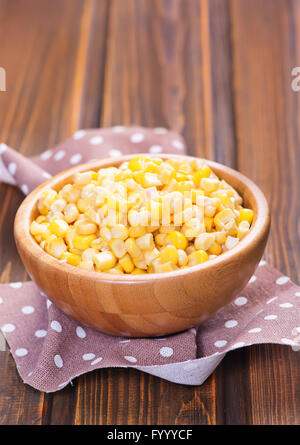 yellow corn in bamboo bowls and on a table Stock Photo - Alamy
