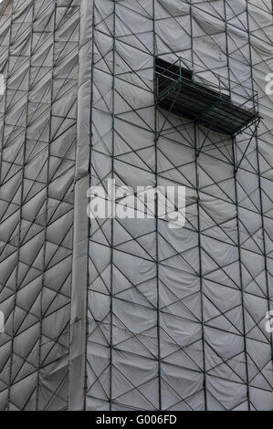 A construction building covered in Vinyl. Taken in Sapporo, Japan ...