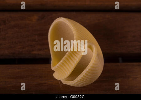 Lumaconi (big slugs) pasta from southern Italy tradition - macro detail ...