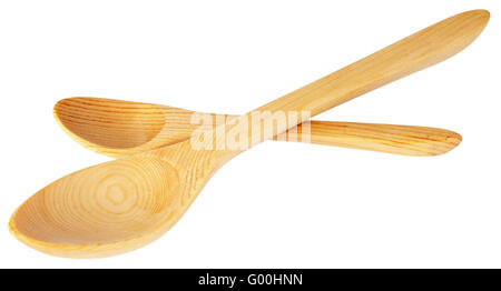 Two wood Spoons, isolated on white Stock Photo - Alamy