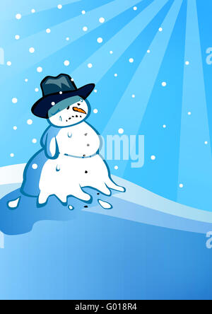 melting snowman - spring has come Stock Photo - Alamy