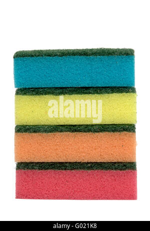 Frame from kitchen sponges on wooden background Stock Photo - Alamy