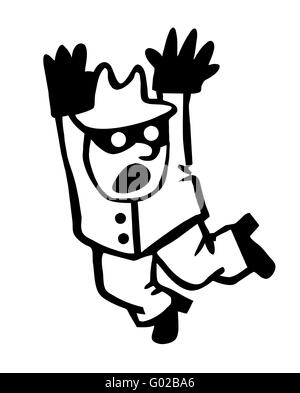 vector silhouette bandit on white background Stock Photo - Alamy