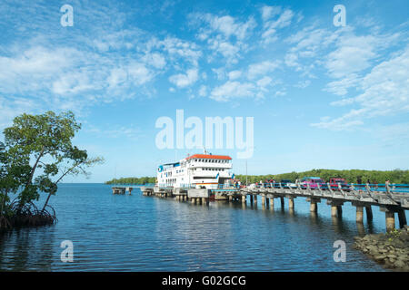 The port of Muara Siberut for ship and ferry from Padang Port Stock ...