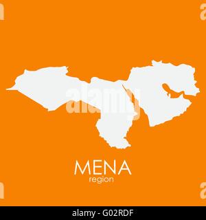 Mena Region Map Vector Illustration Stock Vector Image & Art - Alamy