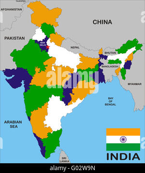 world map of asia continent with india, pakistan, nepal, china, iran ...