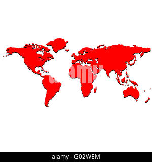 World map over white Stock Photo - Alamy