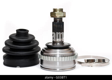 Car CV joint. Drive shaft connection on black background. New constant ...