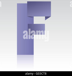 Origami paper font, folded ribbon font 3d rendering, letter S Stock ...