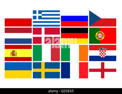 National team flags European football championship Stock Photo - Alamy