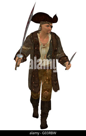 Fight on swords. Isolated 3D image on white background Stock Photo - Alamy