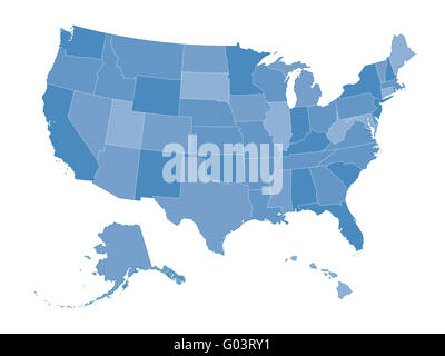 Minnesota - Iowa - Wisconsin - Michigan Map labelled black Stock Photo ...