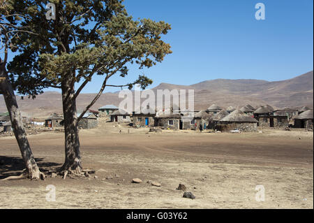 Village, Mokhotlong District, A14, Lesotho Stock Photo - Alamy
