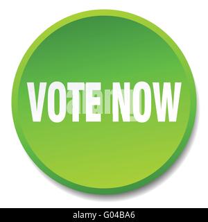 vote now green round flat isolated push button Stock Vector Image & Art ...