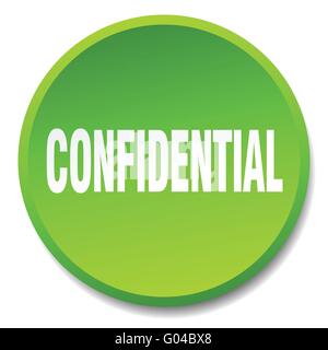 confidential green round flat isolated push button Stock Vector Image ...