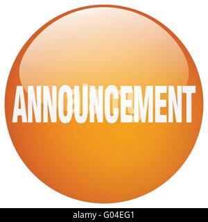 announcement orange round gel isolated push button Stock Vector Image ...