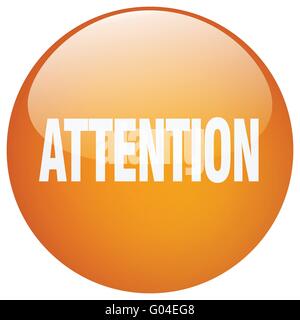 attention orange round gel isolated push button Stock Vector Image ...