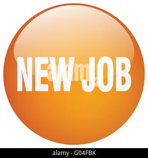new job orange round gel isolated push button Stock Vector Image & Art ...