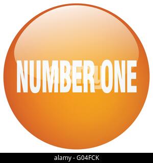 number one orange round gel isolated push button Stock Vector Image ...