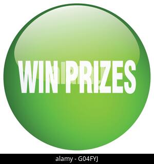 win prizes green round gel isolated push button Stock Vector Image ...