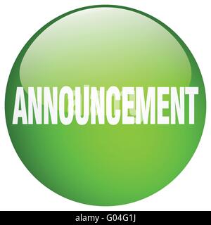 announcement green round gel isolated push button Stock Vector Image ...