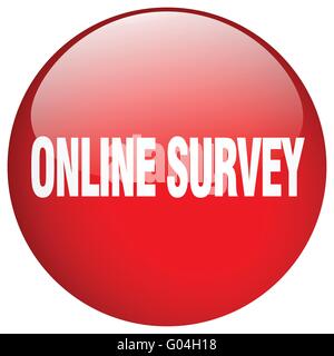 online survey red round gel isolated push button Stock Vector Image ...