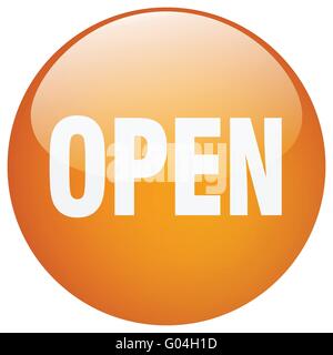 open orange round gel isolated push button Stock Vector Image & Art - Alamy