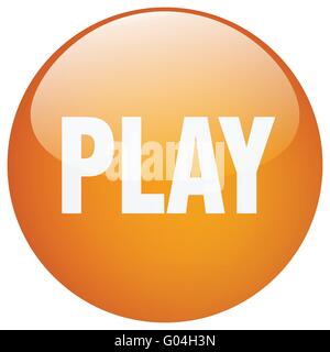 play orange round gel isolated push button Stock Vector Image & Art - Alamy