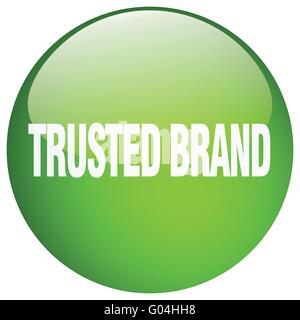 trusted brand green round gel isolated push button Stock Vector Image ...