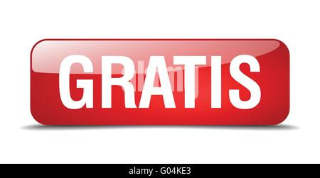 gratis red square 3d realistic isolated web button Stock Vector Image ...