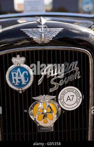 Vintage RAC badge on the front of an old Austin car from the 1930s ...