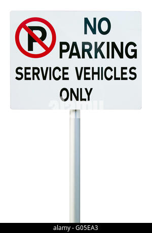 Service Vehicles Only Sign on a Pillar Stock Photo - Alamy