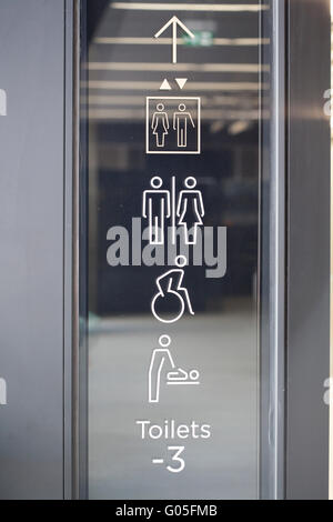 Wayfinding direction sign - Toilets, Lifts, Baby Changing & Accessible ...