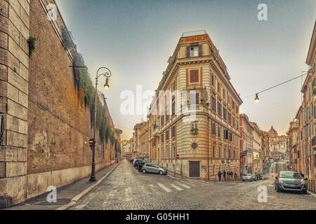 old buildings along the streets of Rome, Italy Stock Photo - Alamy
