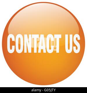 contact us orange round gel isolated push button Stock Vector Image ...