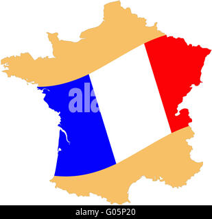 France map flag on blue sphere illustration Stock Photo - Alamy