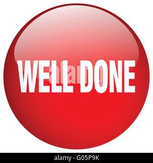 well done red round gel isolated push button Stock Vector Image & Art ...