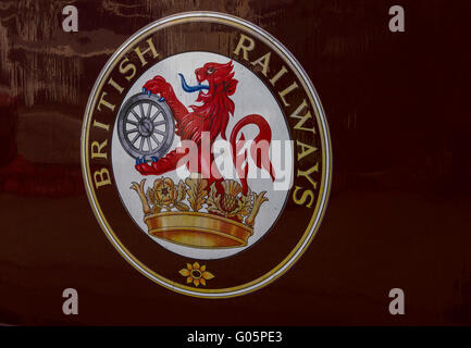 BRITISH RAILWAYS emblem with lion and wheel on side of preserved Stock ...