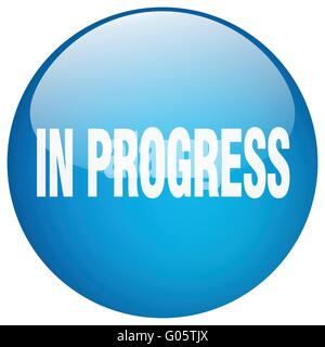 in progress blue round gel isolated push button Stock Vector Image ...