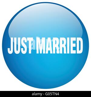 just married blue round gel isolated push button Stock Vector Image ...