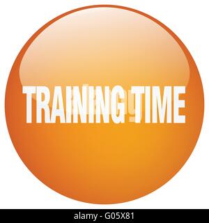 training time orange round gel isolated push button Stock Vector Image ...