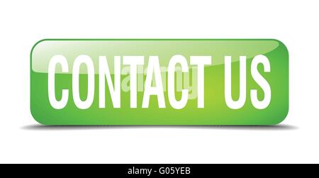 contact us green square 3d realistic isolated web button Stock Vector ...