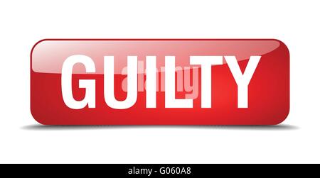 guilty red square 3d realistic isolated web button Stock Vector Image ...