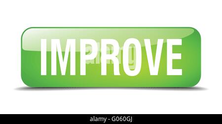 Improve green 3d realistic square isolated button Stock Vector Image ...