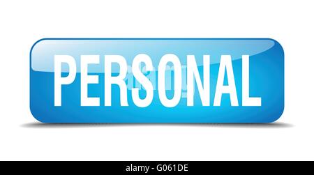 personal blue square 3d realistic isolated web button Stock Vector ...