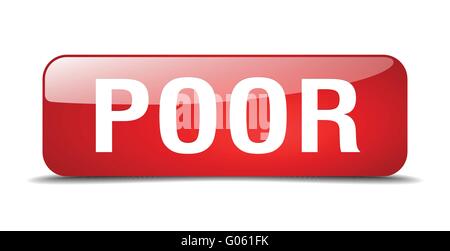 poor red square 3d realistic isolated web button Stock Vector Image ...