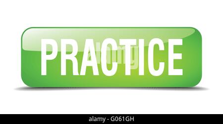 practice green square 3d realistic isolated web button Stock Vector ...