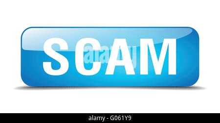 scam blue 3d square isolated speech bubble Stock Vector Image & Art - Alamy