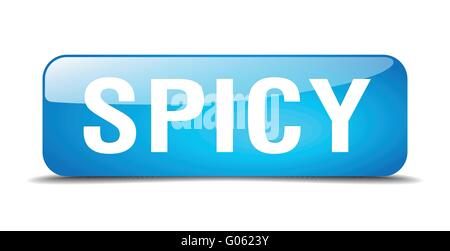 spicy blue square 3d realistic isolated web button Stock Vector Image ...