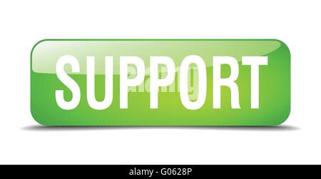 support green square 3d realistic isolated web button Stock Vector ...